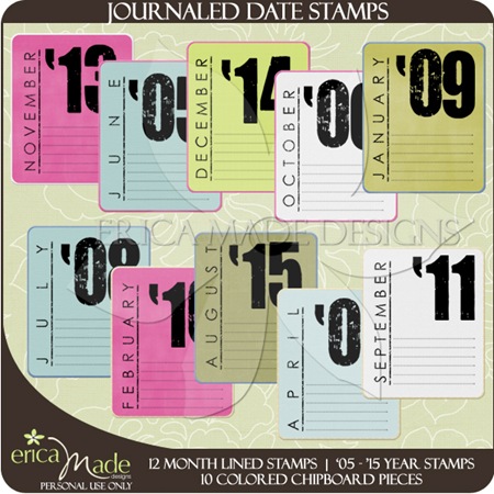 Digital Scrapbooking Journal Date Stamps - Confessions of a Homeschooler